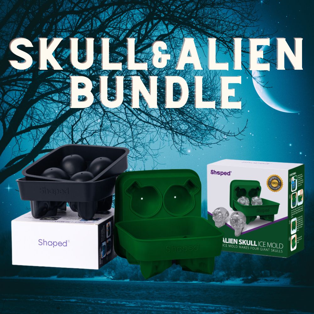 Ultimate Ice Duo: 3D Skull & Ancient Alien Ice Molds – Shaped Ice Molds